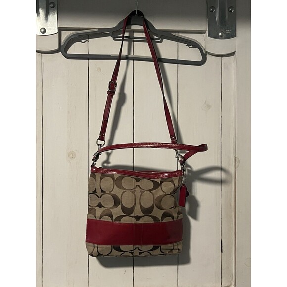 Coach | Bags | Coach Shouldercrossbody Bag With Coach Print And Gold ...